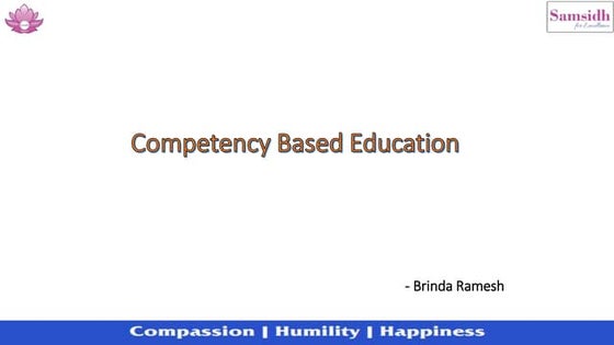 Competency based learning ppt | PPTX