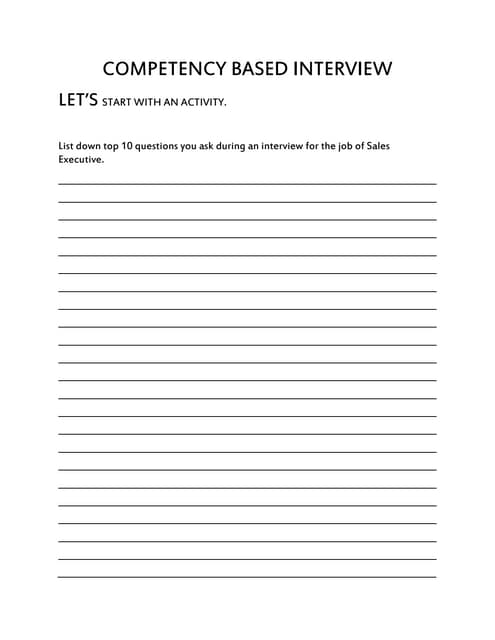 Behavioural Event Interview | PPT