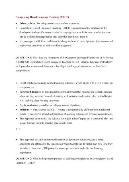 Competency based language teaching | PPTX