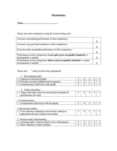 Leadership Questionnaire | PDF