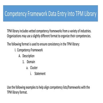 Competency Framework Data Entry Samples | PPT