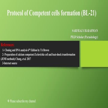 Competent cells formation | PPTX