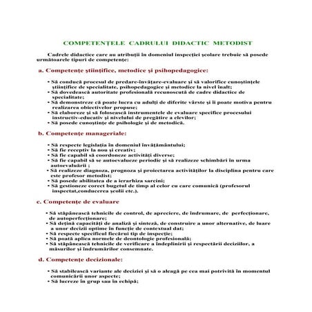 Competentele cadrului didactic_metodist | DOC