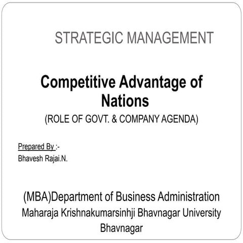 National and Organizational Competitive Advantage over the world | PPTX