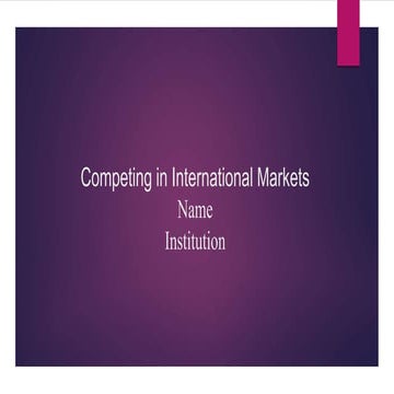 Competing in international markets | PPTX