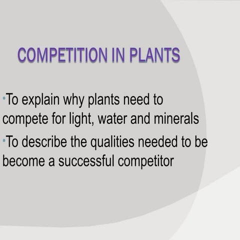 Competition In Plants | PPT