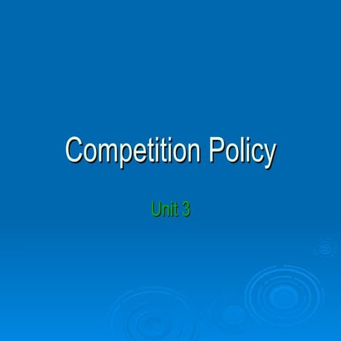 Competition Policy | PPT