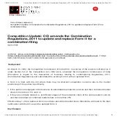 Competition Update: CCI amends the Combination Regulations | PDF