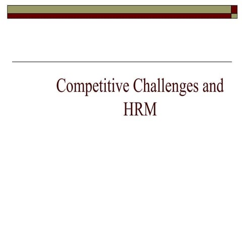 Competitive Challenges Faced by Organisation and HRM.ppt