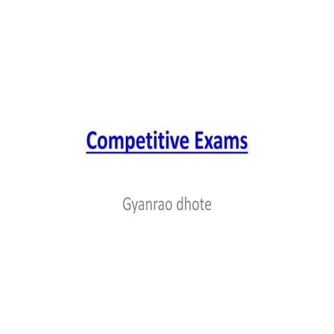 Competitive exams i | PPT