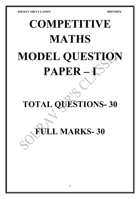Alhikmah preparation for checkpoint math paper 1 | PPT
