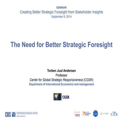 Creating Better Strategic Foresight from Stakeholder Insights | PPT