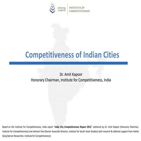 Competitiveness of Indian Cities | PPTX