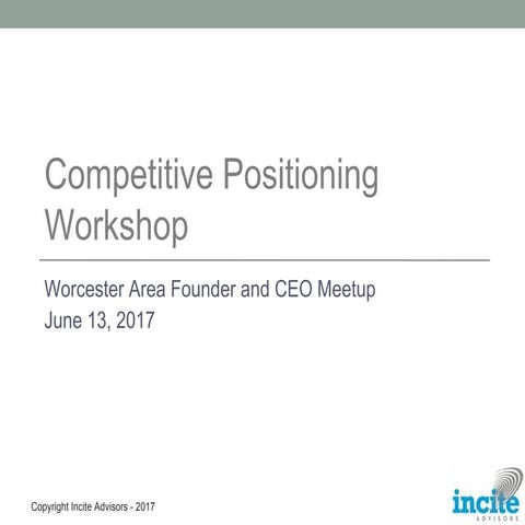 Competitive positioning workshop | PDF