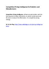 Pricing Intelligence Tools to Improve Ecommerce Performance | DOCX