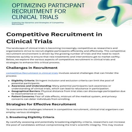challenges in patient recruitment for clinical trials | PDF