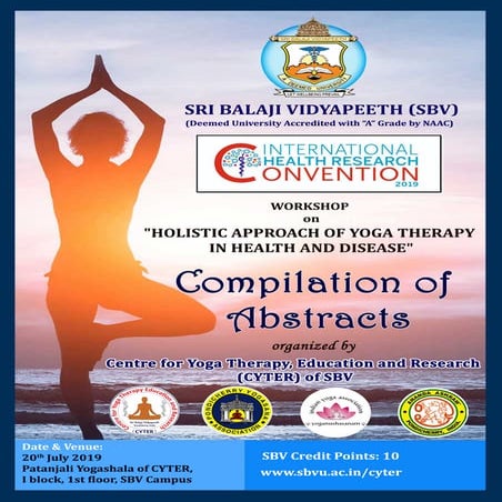 International Workshop on Holistic Approach of Yoga Therapy in Health ...