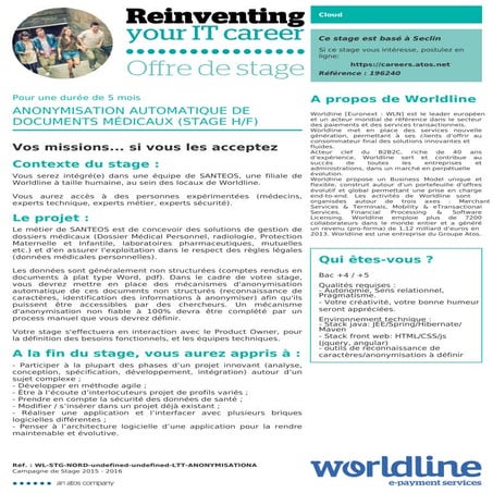 Offres de stage Santeos 2015 2016 | PDF