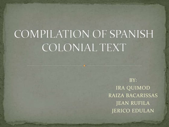 First Books During Spanish Colonization in the Philippines | PPTX
