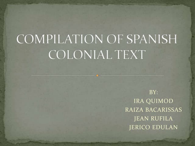 First Books During Spanish Colonization in the Philippines | PPTX