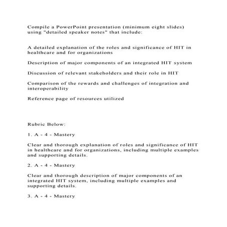 Compile a PowerPoint presentation (minimum eight slides) using deta.docx