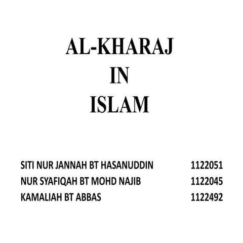 al kharaj in islamic land law | PPTX
