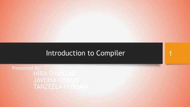 Phases Of Compiler Pptx Programming Languages Computing