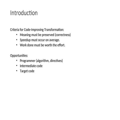 Principal Sources of Optimization in compiler design | PPTX
