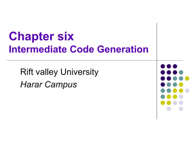 Compiler Chapter Six Ppt Course Material Ppt