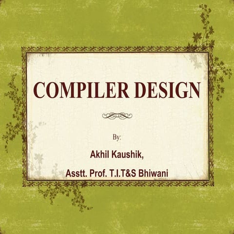 Compiler Design Basics Ppt Programming Languages Computing 0701