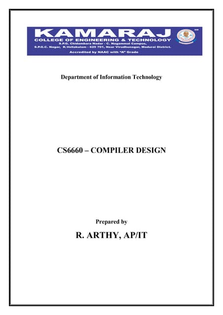 Compiler Question Bank Pdf