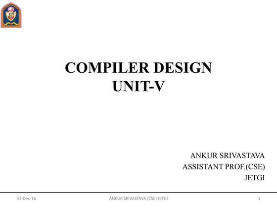Register Allocation And Assignment Ppt