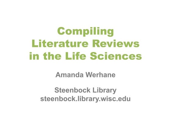 Doing a literature review (2014) | PPT | Postgraduate Education ...