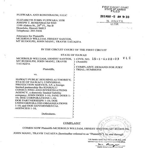Complaint Against Hawaii Public Housing Authority | PDF