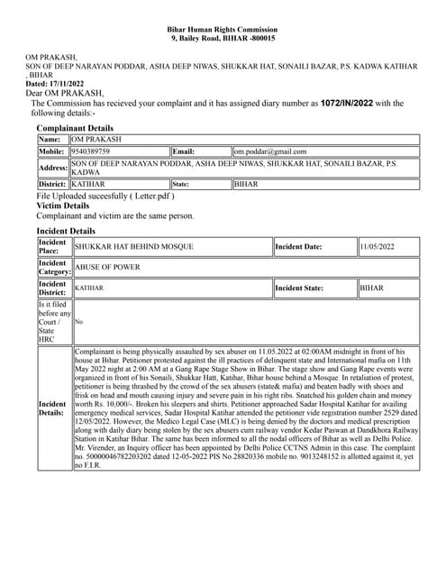 Complaint dated 14.11.2022 against Corrupt Supreme Court Employee to CVC.pdf