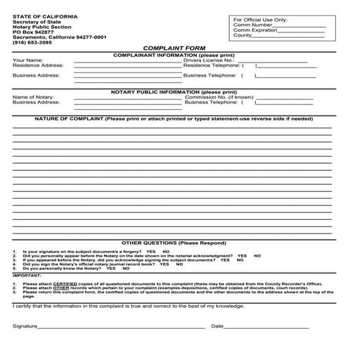 Complaint Form (2) | PDF