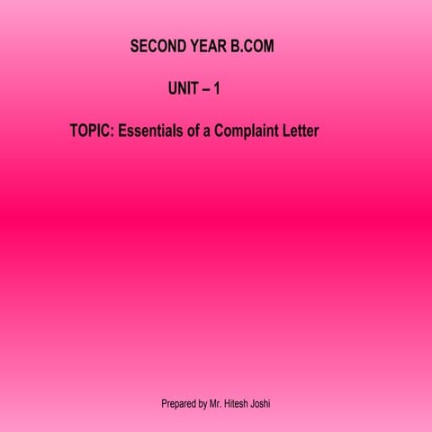 Complaint letter | PPT