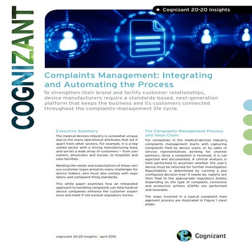 Complaints Management: Integrating and Automating the Process | PDF
