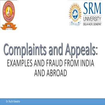 Complaints and Appeals: Examples and Frauds from India | PDF