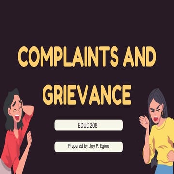 Complaints and grievance (this copy is for the EDUC 208 in graduate studies).pptx