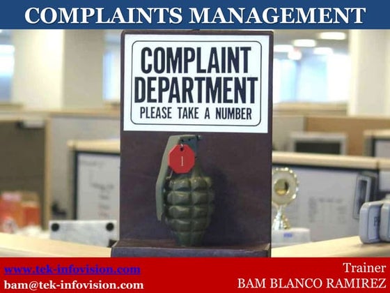 Complaint Handling Training Presentation | PPTX