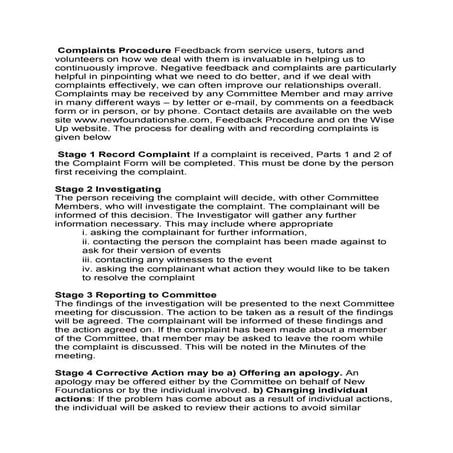 Complaints procedure | PDF | Law