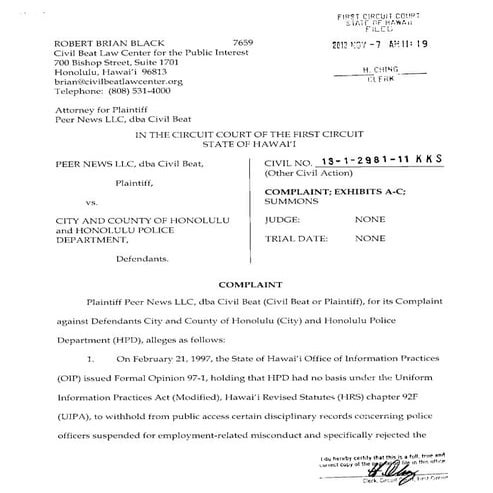 Complaint & summons | PDF