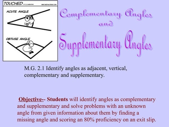 1.5 Complementary and Supplementary Angles | PPT | Physics | Science