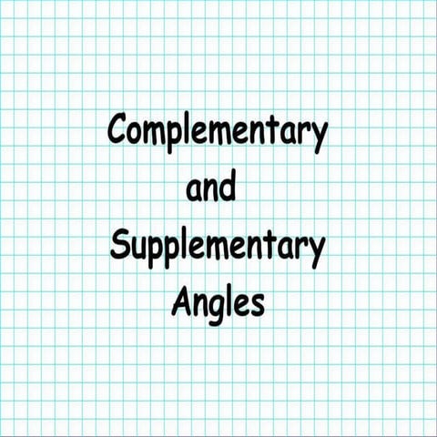 Complementary supplementary angles | PPSX