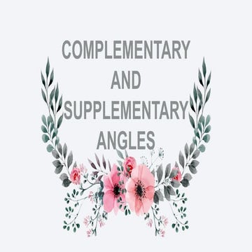 Complementary Supplementary Angles Pptx