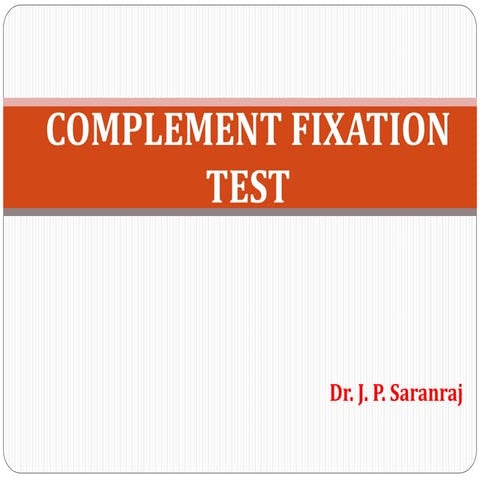 Complement Fixation Test Cft Ppt