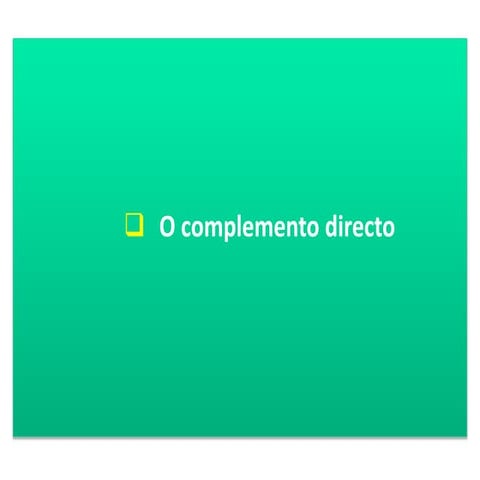 Complemento directo | PPTX