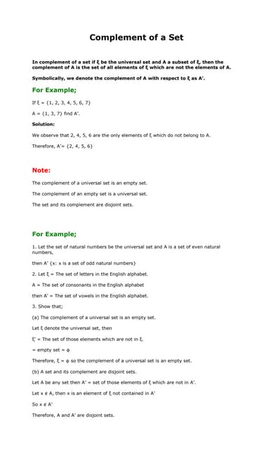 Algebra of sets | PPT