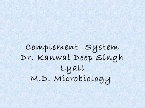 Complement System | PPT
